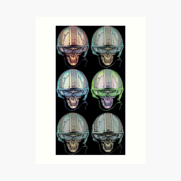"Undead Biker helmet Skull Zombies multi" Art Print by norshorecustom ...