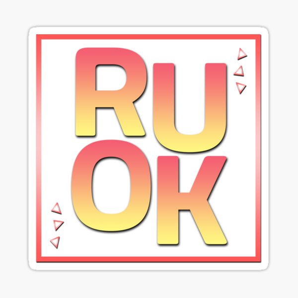 "R U OK? fitted t-shirt and sticker red color" Sticker for Sale by ...