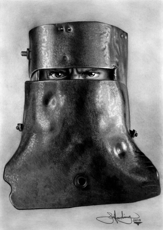 "ned kelly helmet drawing" by John Harding | Redbubble