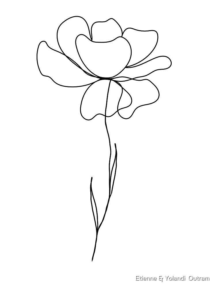 "Birthflower, January, Carnation Flower, one line, contour, drawing ...