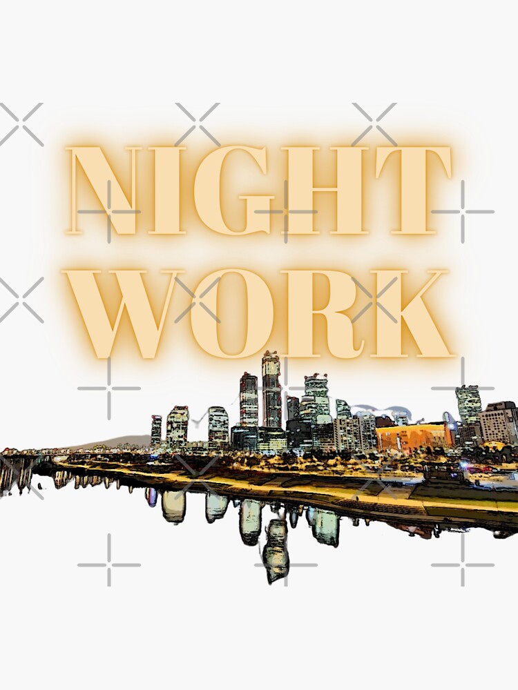 "Night Shift Janitor and Han River at Night" Sticker by FLEXIS00 ...