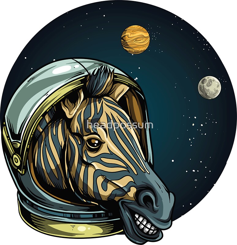 "Space Zebra Astronaut " Stickers by headpossum | Redbubble