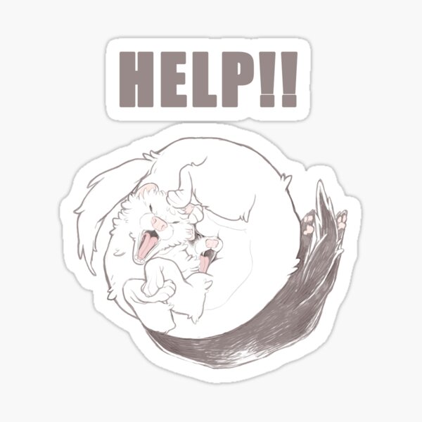 "HELP!!" Sticker for Sale by ICHIGODAWASHI | Redbubble