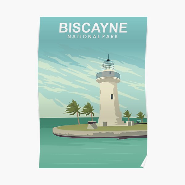 "Biscayne National Park Vintage Florida Travel Poster" Poster for Sale ...
