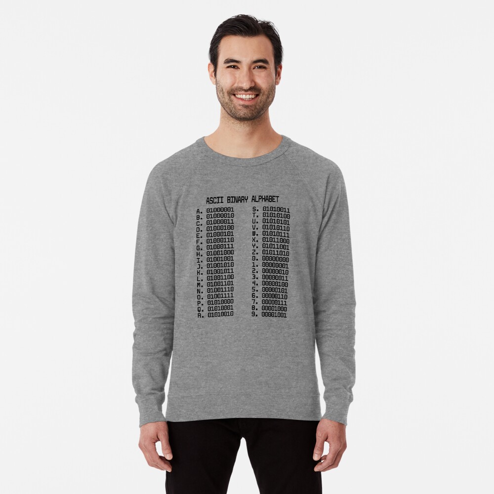 "Hacker ASCII Binary Alphabet & Numbers Table " Art Print for Sale by ...