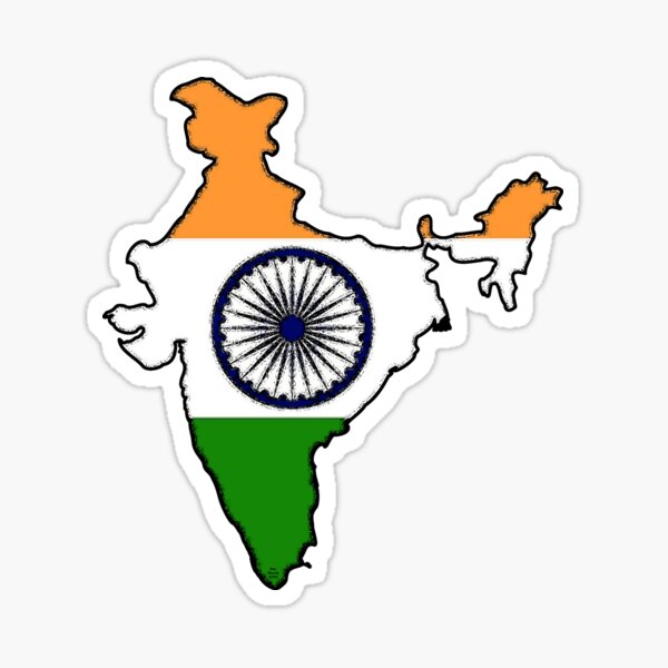 "India Map With Indian Flag" Sticker for Sale by Havocgirl | Redbubble