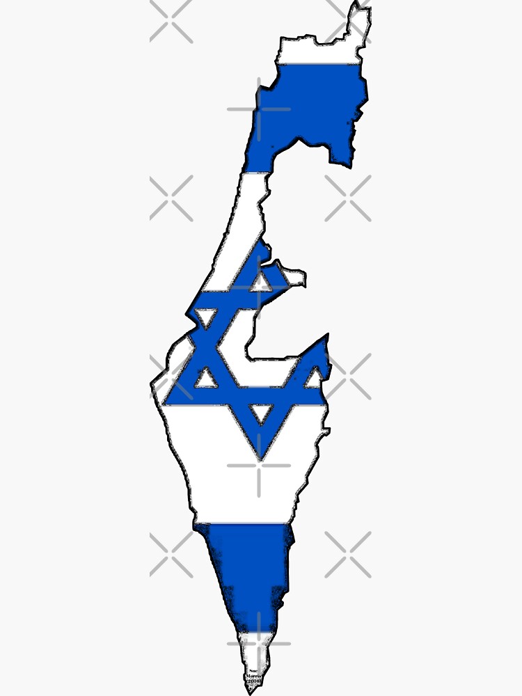 "Israel Map With Israeli Flag" Sticker for Sale by Havocgirl | Redbubble