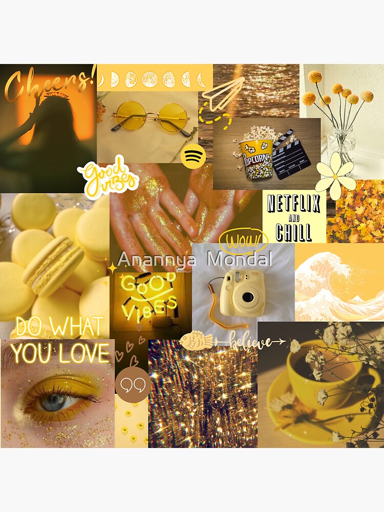"yellow aesthetic collage" Sticker for Sale by Khushi11 | Redbubble