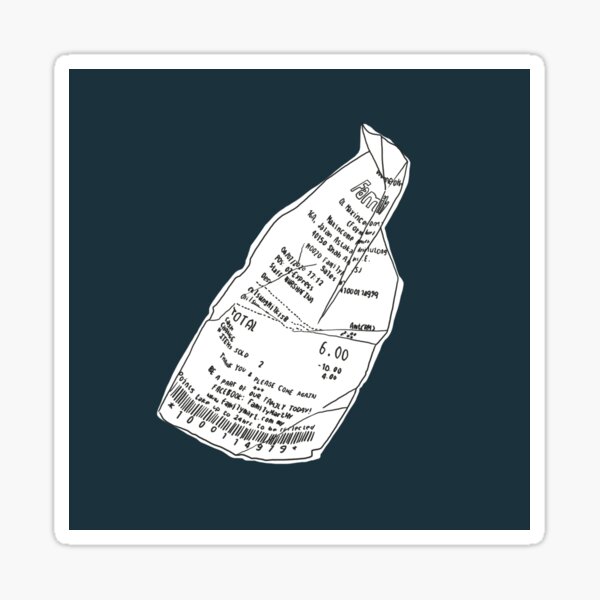 "Receipt " Sticker for Sale by tavocadopit | Redbubble