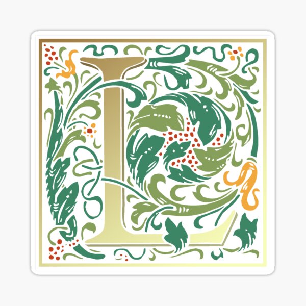 "Illuminated Lettering William Morris Red Letter L" Sticker for Sale by ...