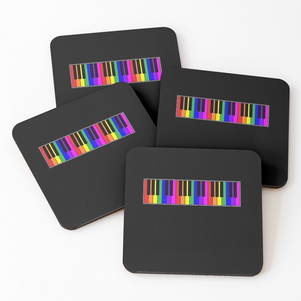 "Rainbow Piano Keyboard 3" Coasters (Set of 4) for Sale by Mean ...