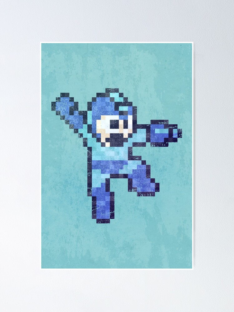 "Megaman Jump Vintage Pixels" Poster by Virtual-Player | Redbubble