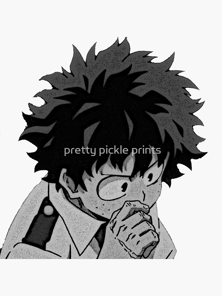 "Deep Thought Deku" Sticker for Sale by PretyPicklPrint | Redbubble