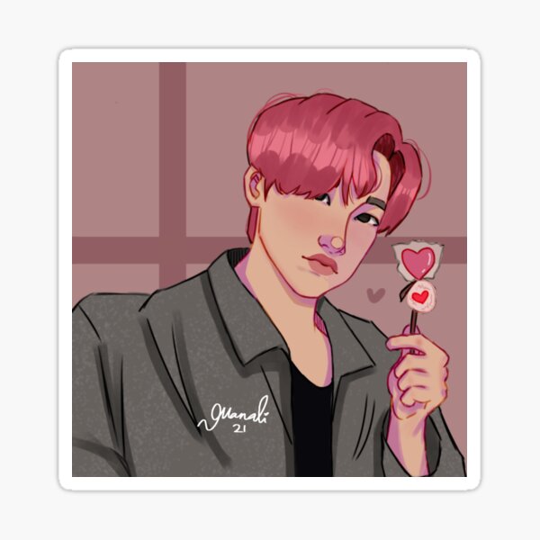 "ATEEZ SAN FANART DIGITAL DRAWING" Sticker for Sale by manaliartx ...