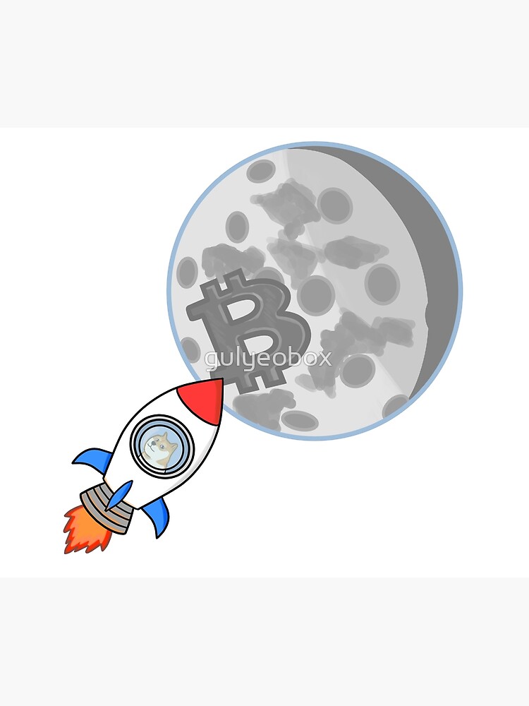 "Bitcoin To The Moon Meme Doge Dog Rocket " Poster by gulyeobox | Redbubble