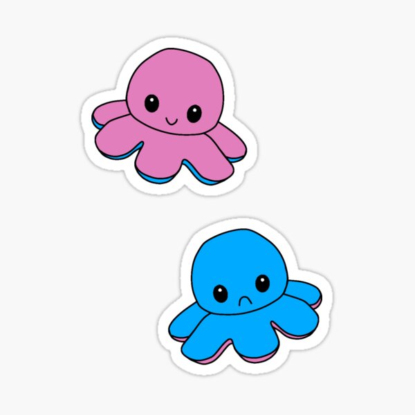 "Happy and sad octopus" Sticker for Sale by Katuse | Redbubble