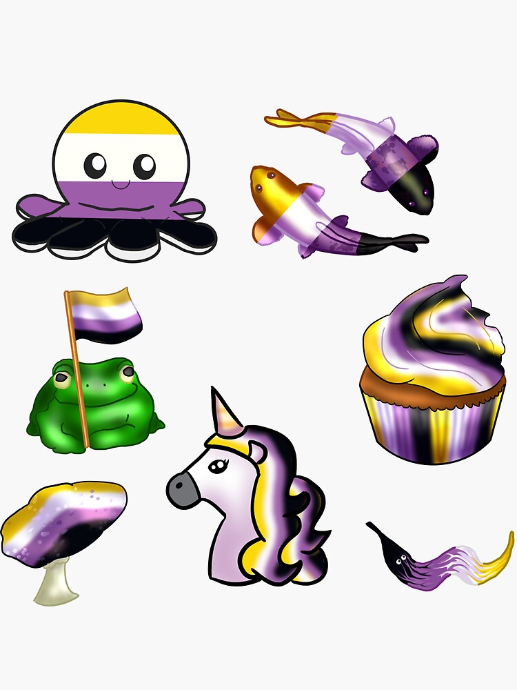 "Nonbinary Sticker Pack" Sticker for Sale by You-Are-Valid | Redbubble