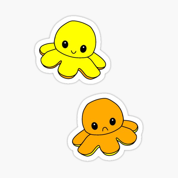 "Happy and sad octopus" Sticker for Sale by Katuse | Redbubble