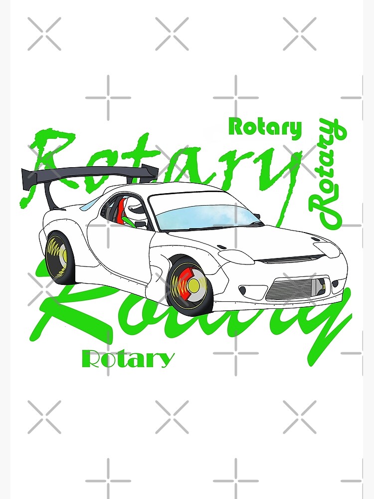 "Mazda RX7 Drift car! Rotary engine! White!" Poster for Sale by ...