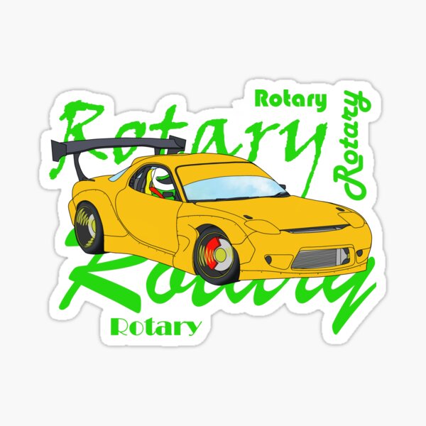 "Mazda RX7 Drift car! Rotary engine! Orange!" Sticker for Sale by ...