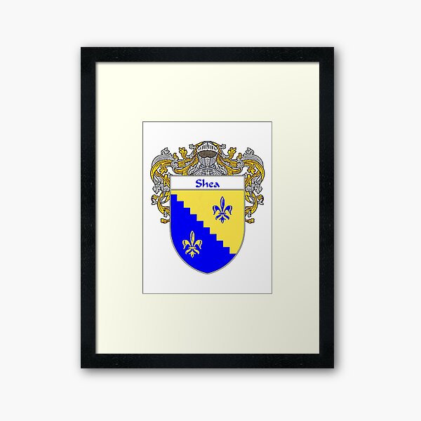 "Shea Coat of Arms / Shea Family Crest" Framed Art Print for Sale by ...