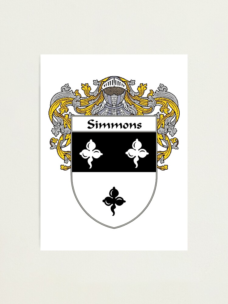 Lámina fotográfica «Escudo de armas de Simmons / escudo de la familia ...