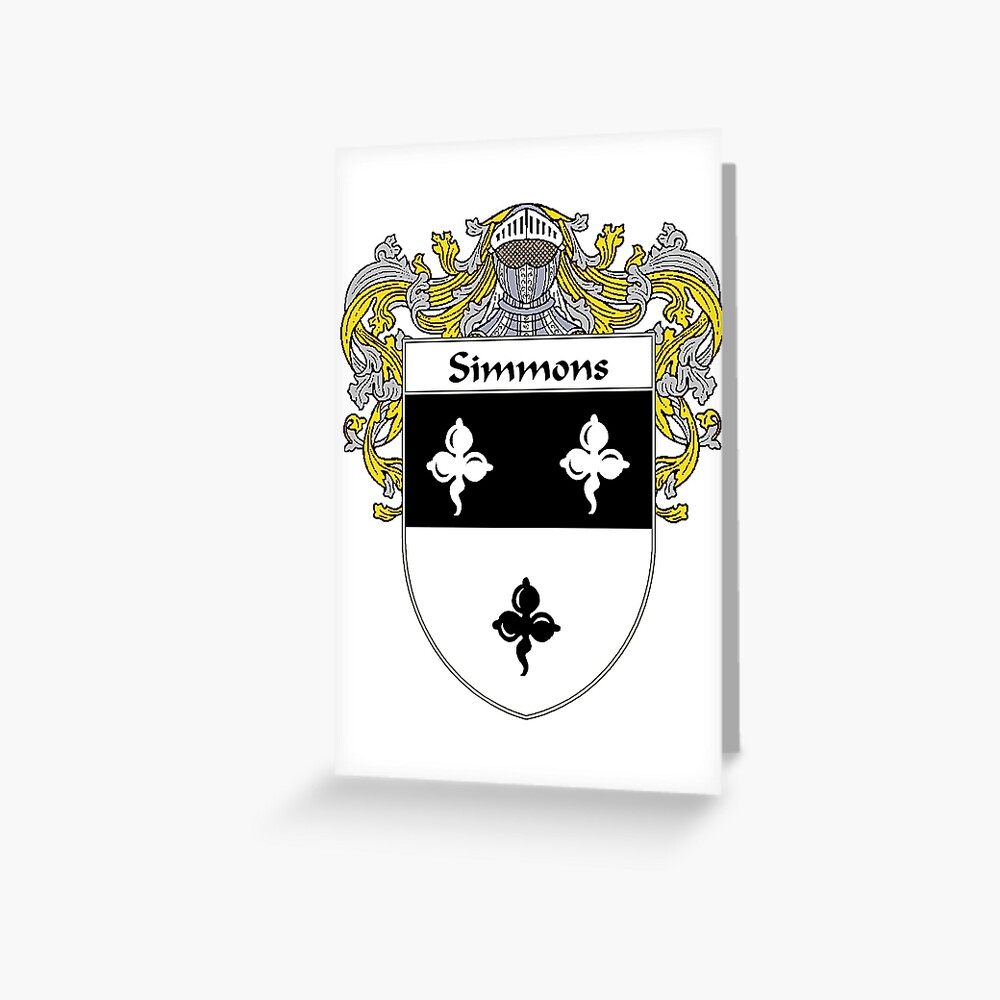 "Simmons Coat of Arms / Simmons Family Crest" Greeting Card for Sale by ...