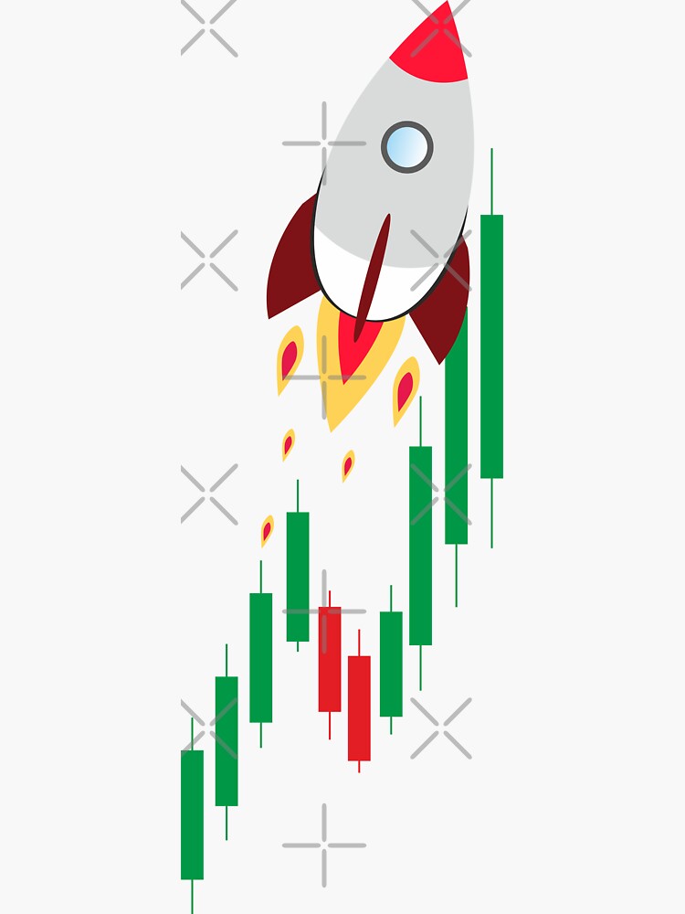 "Candlestick chart to the moon!" Sticker for Sale by QuoQuo | Redbubble