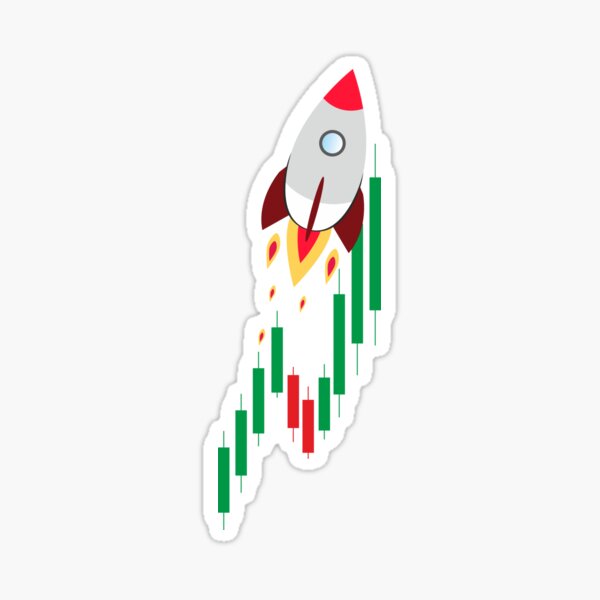 "Candlestick chart to the moon!" Sticker for Sale by QuoQuo | Redbubble