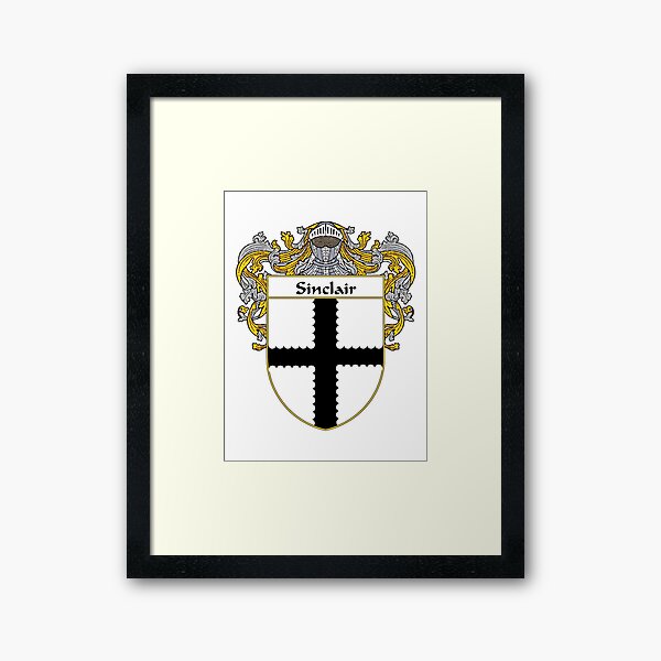 "Sinclair Coat of Arms / Sinclair Family Crest" Framed Art Print for ...