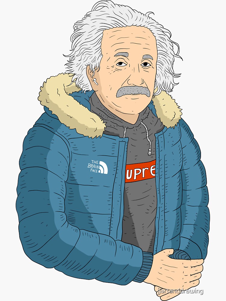 "einstein drip. dope einstein. " Sticker for Sale by jjartanddrawing ...