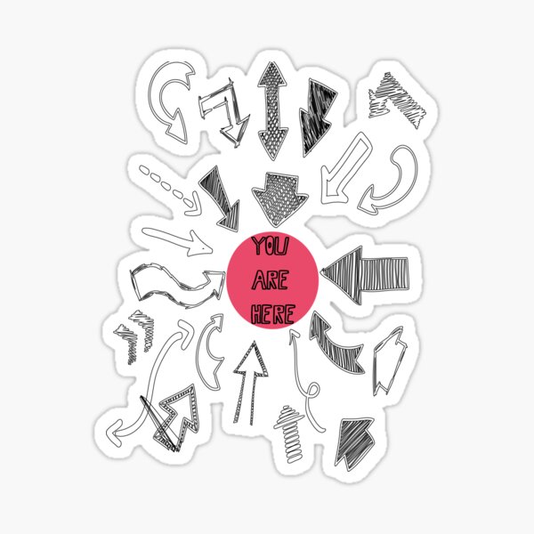 "YOU ARE HERE" Sticker for Sale by Hyperuranium81 | Redbubble