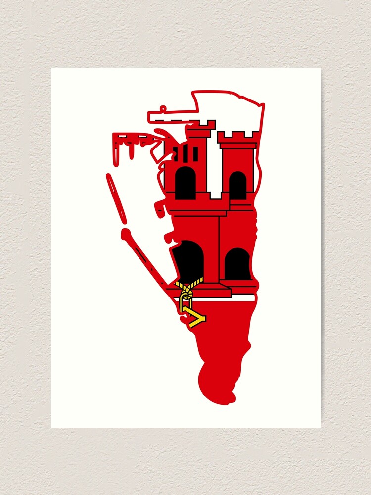 "Flag Map of Gibraltar " Art Print for Sale by abbeyz71 | Redbubble