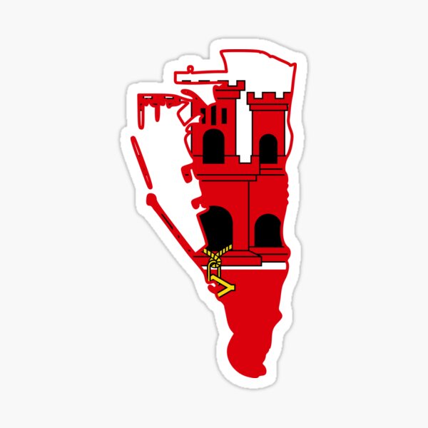 "Flag Map of Gibraltar " Sticker for Sale by abbeyz71 | Redbubble