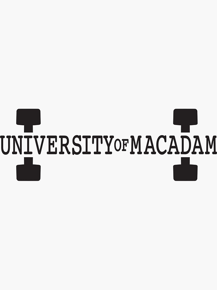 "University Of Macadam long logo" Sticker for Sale by Livensprods ...
