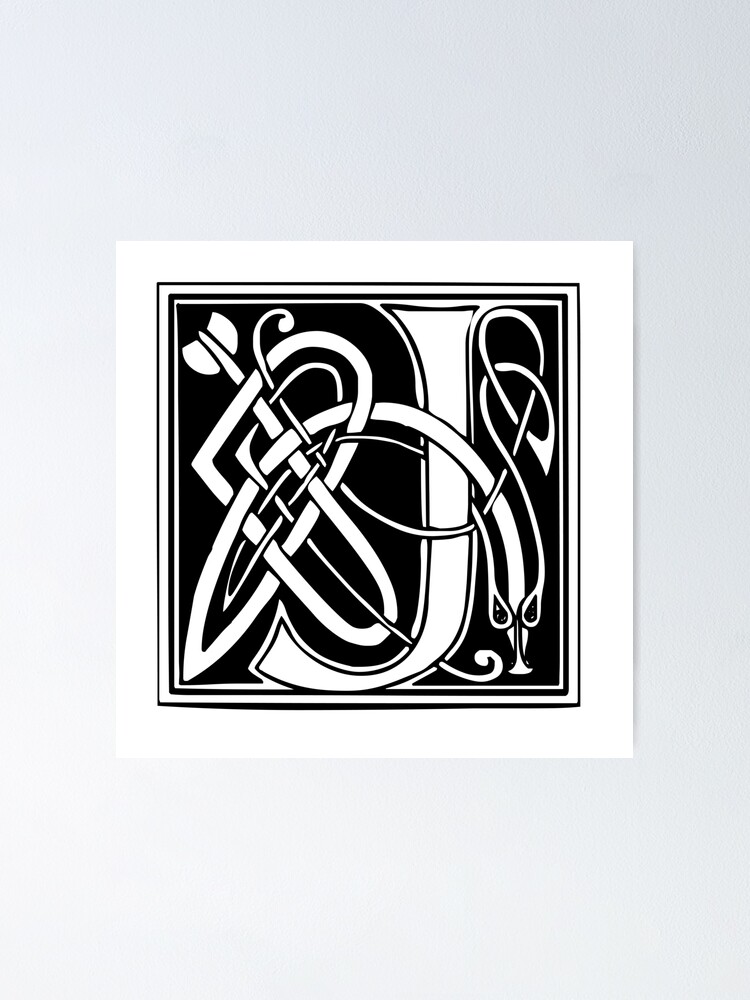 "Celtic letter J" Poster by Gothic-letters | Redbubble