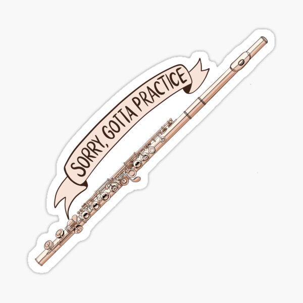 "Sorry, Gotta Practice Flute" Sticker for Sale by jasmijndeklerk ...