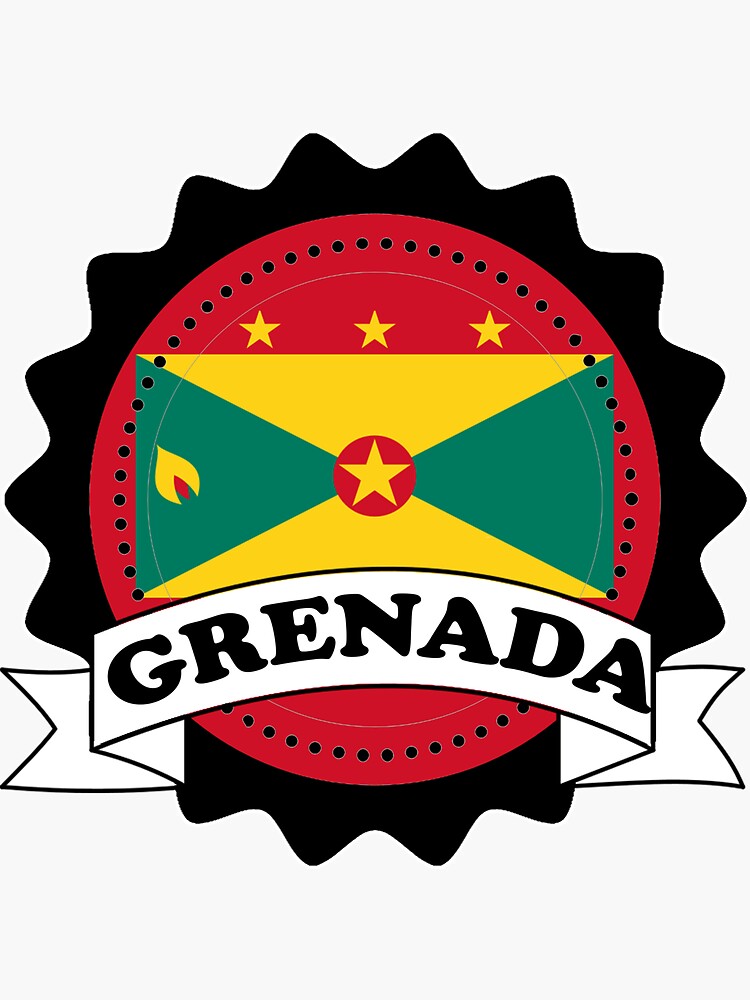 "Grenada Emblem-Badge-Flag" Sticker for Sale by Gina-Driada | Redbubble