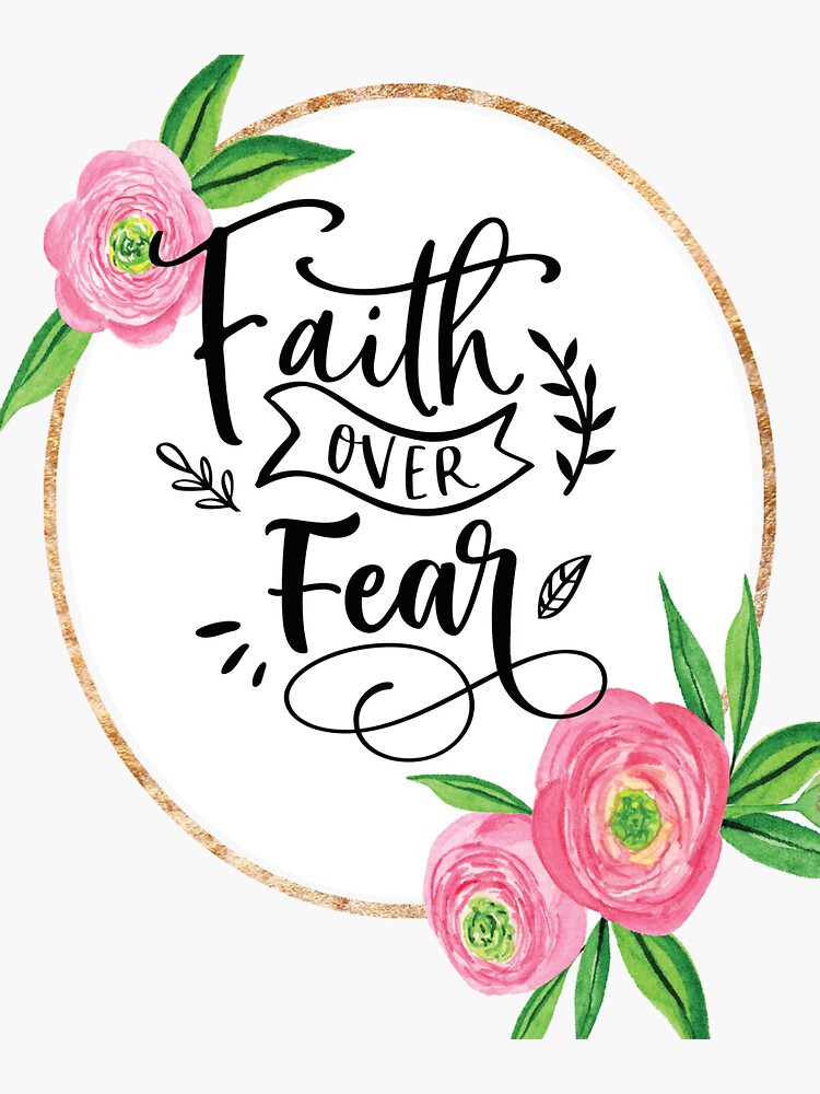 "Faith Over Fear Bible Verse Inspirational Quote" Sticker for Sale by ...