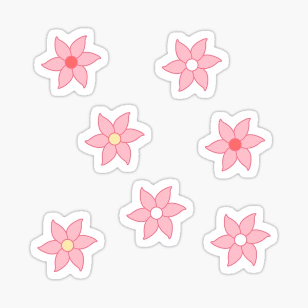 "Cute pink flowers sticker pack" Sticker for Sale by MeIanie | Redbubble