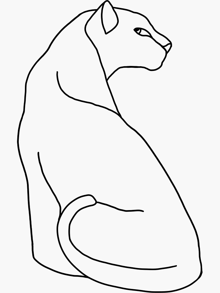 "Jaguar Line Art" Sticker for Sale by muffinstandd | Redbubble