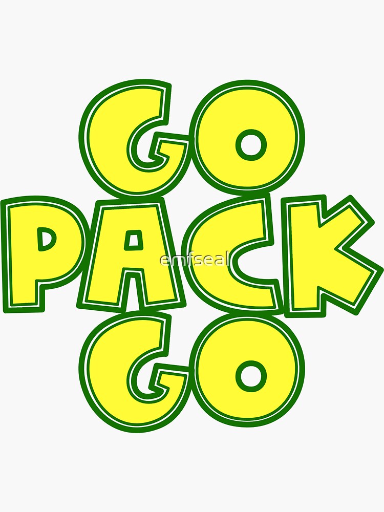 "Go Pack Go yellow and green Digital Art for the Green Bay Packers ...