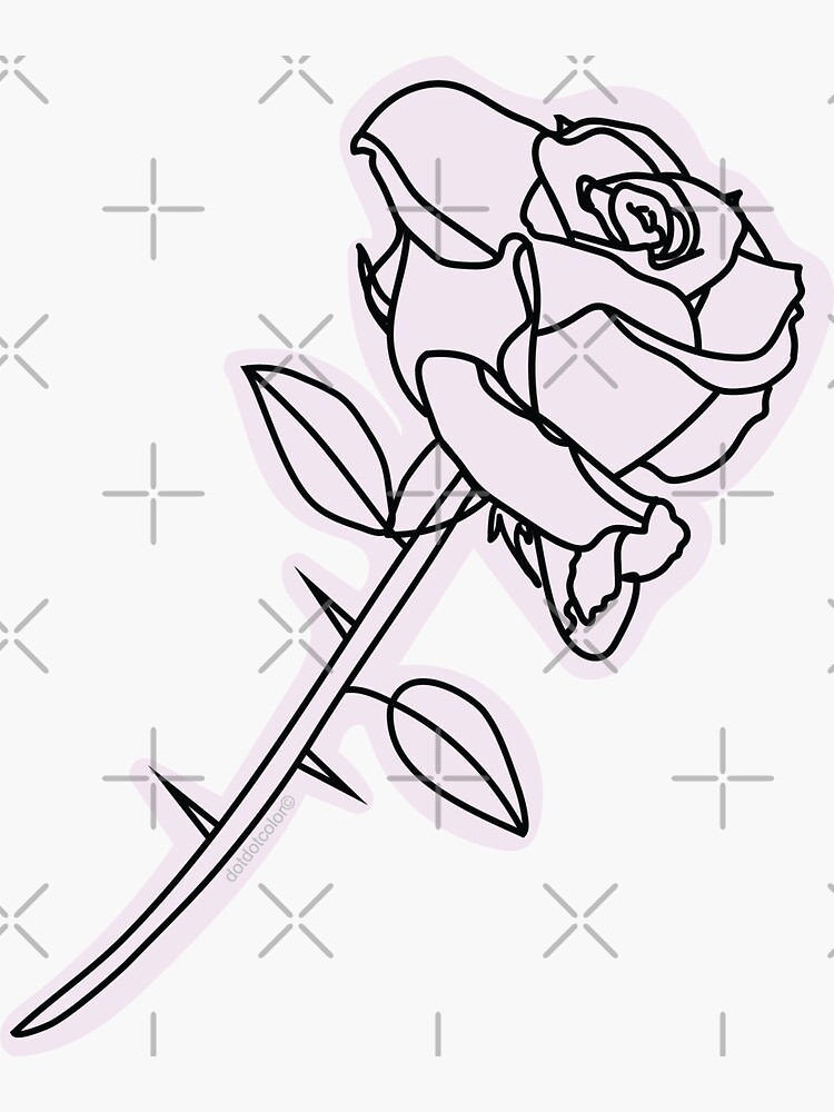 "Rose Outline" Sticker for Sale by dotdotcolor | Redbubble