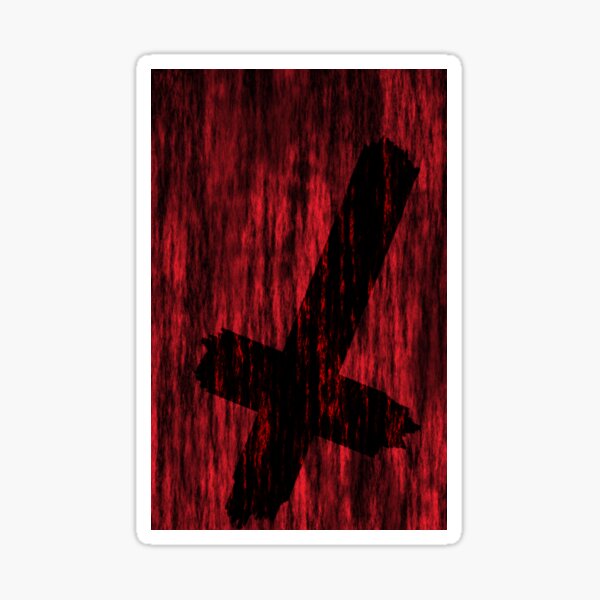 "Black Inverted Cross on Red Grunge Background" Sticker by MartinFrank ...