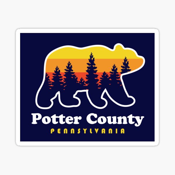 "Potter County PA Camping Bear Cabins Pennsylvania" Sticker for Sale by ...