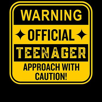 "Warning Teenager Funny 13 Years Old Caution Official Teen" Art Board ...