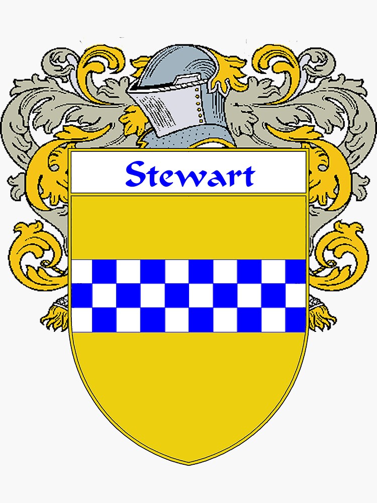 "Stewart Coat of Arms / Stewart Family Crest" Sticker for Sale by ...
