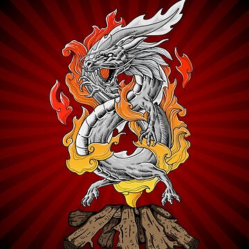 "Chinese Smoke Dragon Campfire Starburst" Art Board Print for Sale by ...