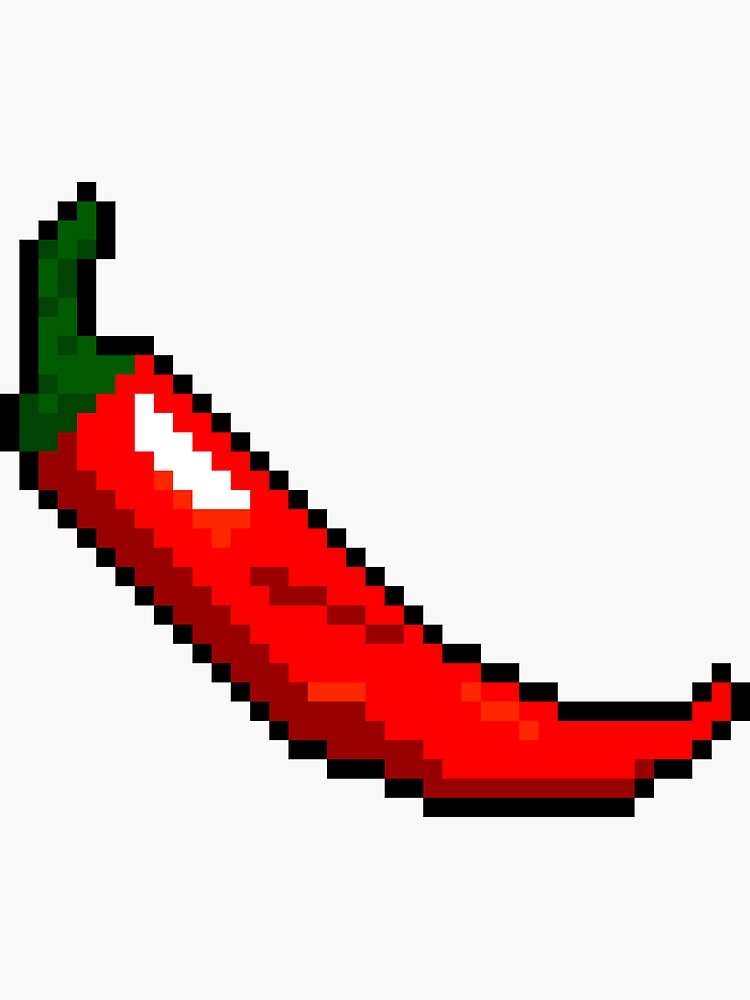"Pixel Art Chili" Sticker for Sale by Alziniho | Redbubble