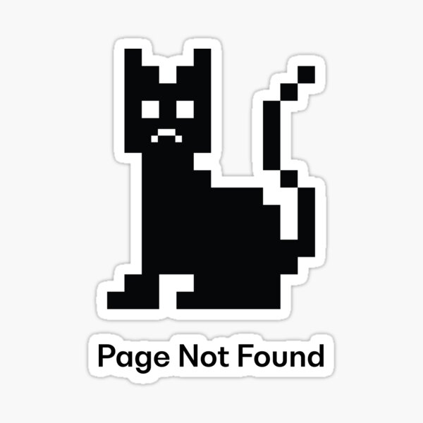 "Page not Found, Cat Version!" Sticker for Sale by j3world | Redbubble